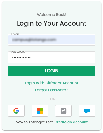 Log into Totango and manage your profile – Totango