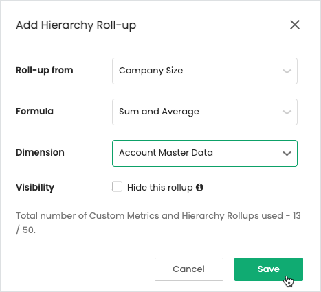 Configure hierarchy roll-ups – Totango