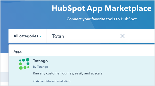 Configure a Hubspot integration – Totango