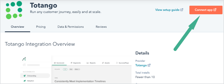 Configure a Hubspot integration – Totango