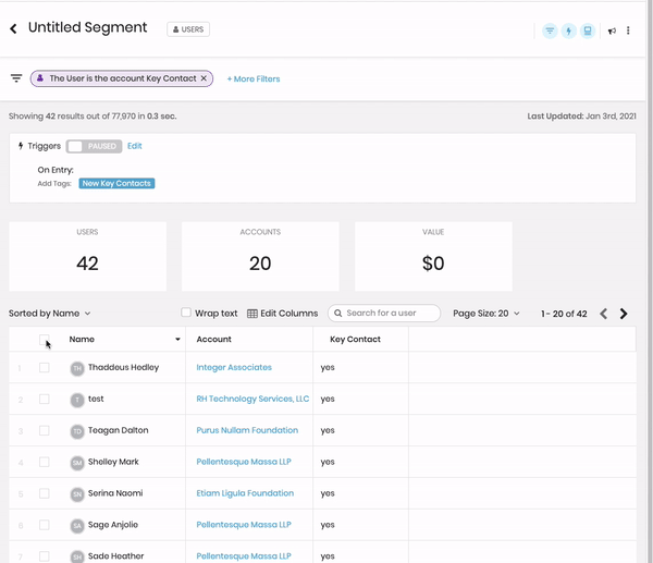 Use segment triggers and tag automation – Totango
