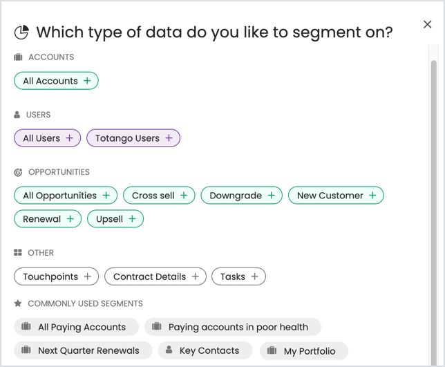 Create and save segments – Totango