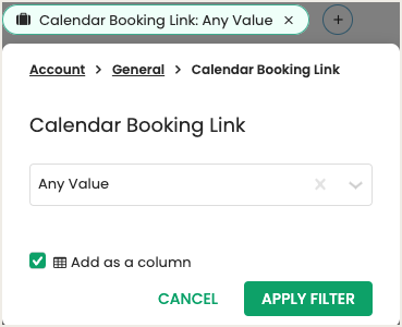 Text filter options – Totango