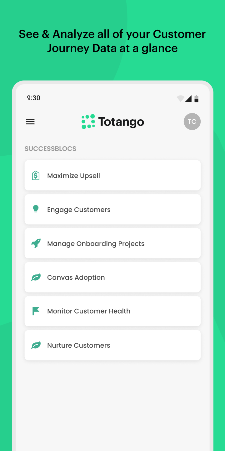 Customer Journey Analyzer mobile app – Totango