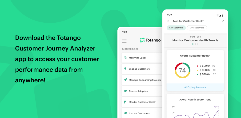 Customer Journey Analyzer mobile app – Totango